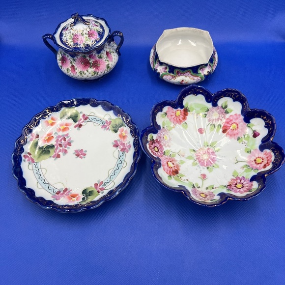 Nippon | Accents | Vintage Nippon Ceramic Set Plate Covered Bowl And ...